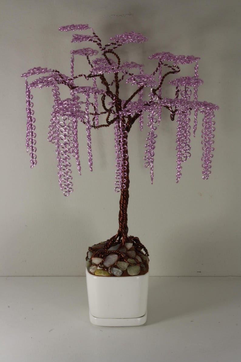 Handmade Pink Cherry Blossom Wire Bonsai Tree Sculpture: Zen Decor - Etsy