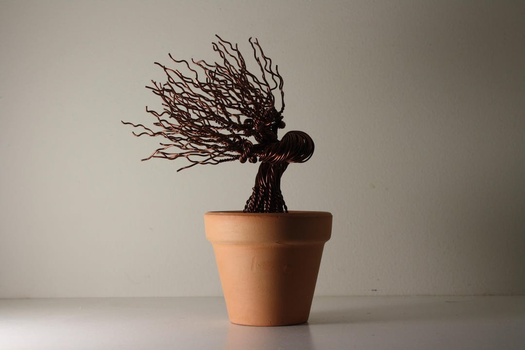 Simple Brown Windy Branches Handmade Wire Bonsai Tree - Etsy
