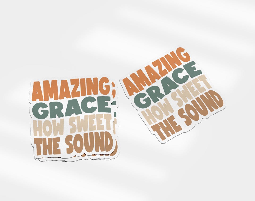 Amazing Grace Sticker | Christian Laptop Sticker | Church Hymn ...