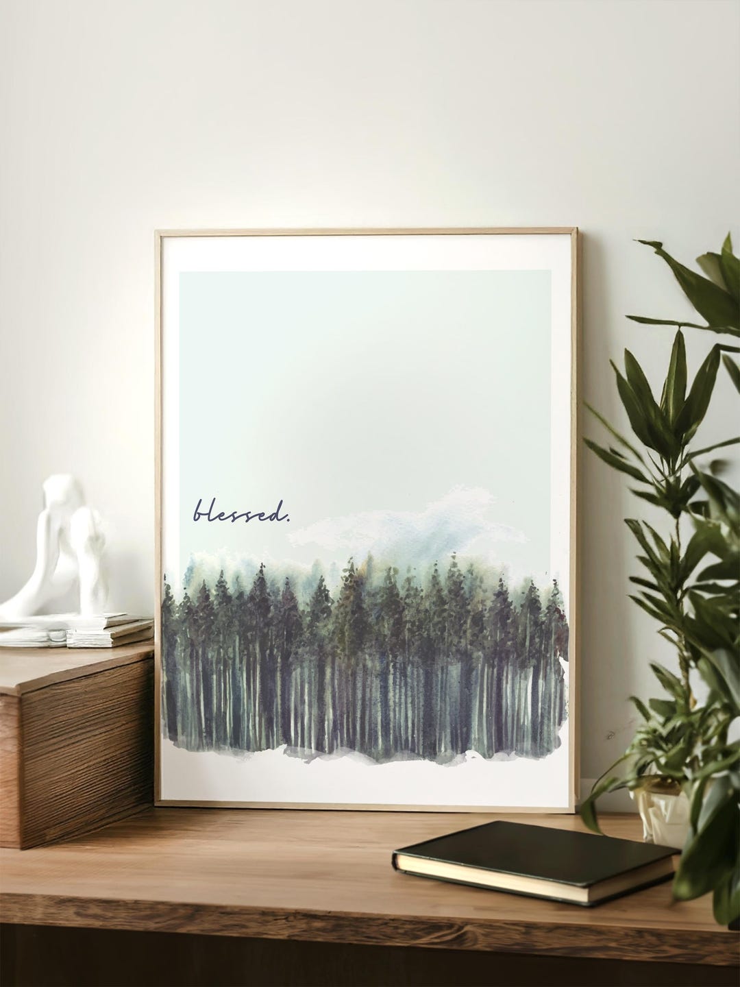 Gratitude Prayer | Blessed Wall Art | Gratitude Wall Art & Green Trees ...