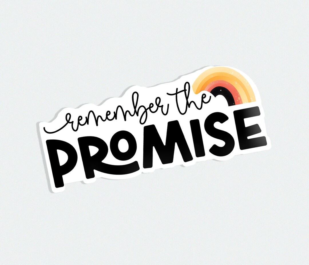 Remember the Promise Vinyl Sticker: Christian Rainbow Decal - Etsy