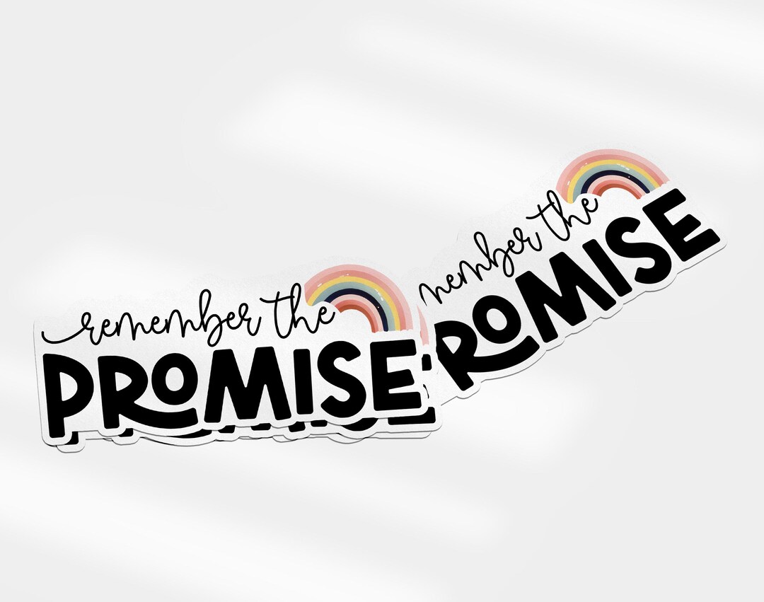 Remember the Promise Vinyl Sticker: Christian Rainbow Decal - Etsy