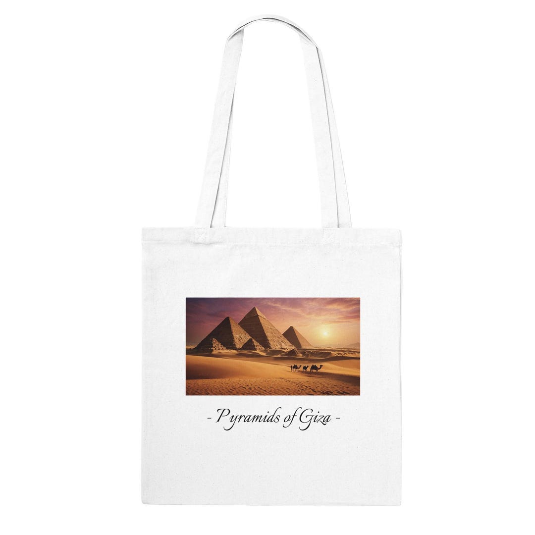 Classic Cotton Tote Bag - Pyramids of Giza Sunrise HD Print - Etsy