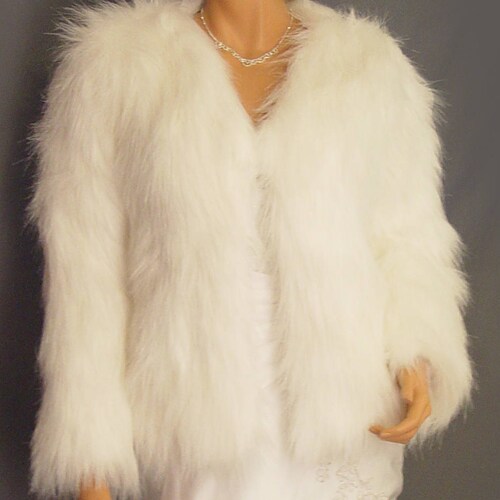 Long Faux Fur Coat Bolero Shrug Evening Cover up Long Sleeve - Etsy