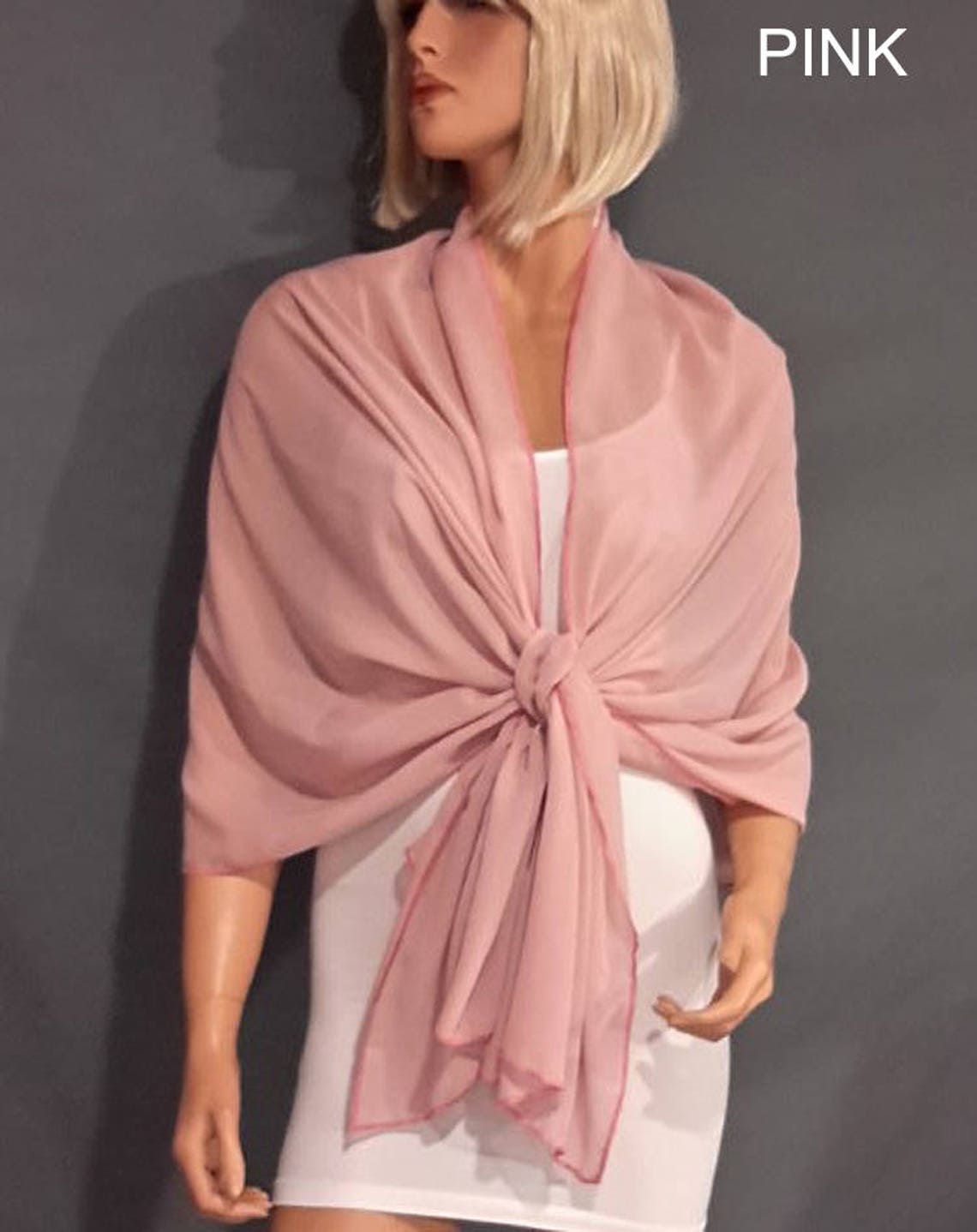 Chiffon Pull Thru Wrap Wedding Shawl Scarf Sheer Cover up Long - Etsy