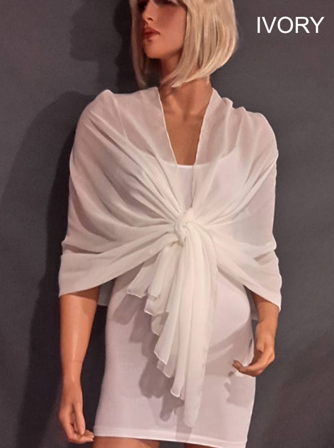 Mousseline de soie pull thru wrap châle écharpe sheer - Etsy France