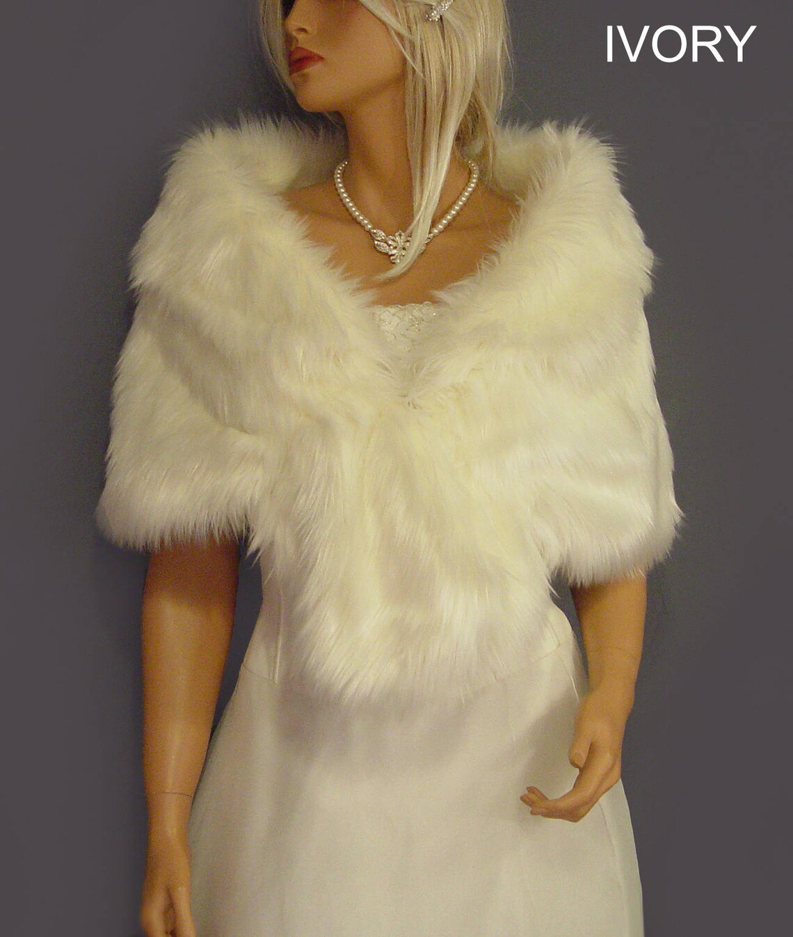 Faux Fur Shrug Wedding Wrap in Angora Bridal Stole Vintage | Etsy