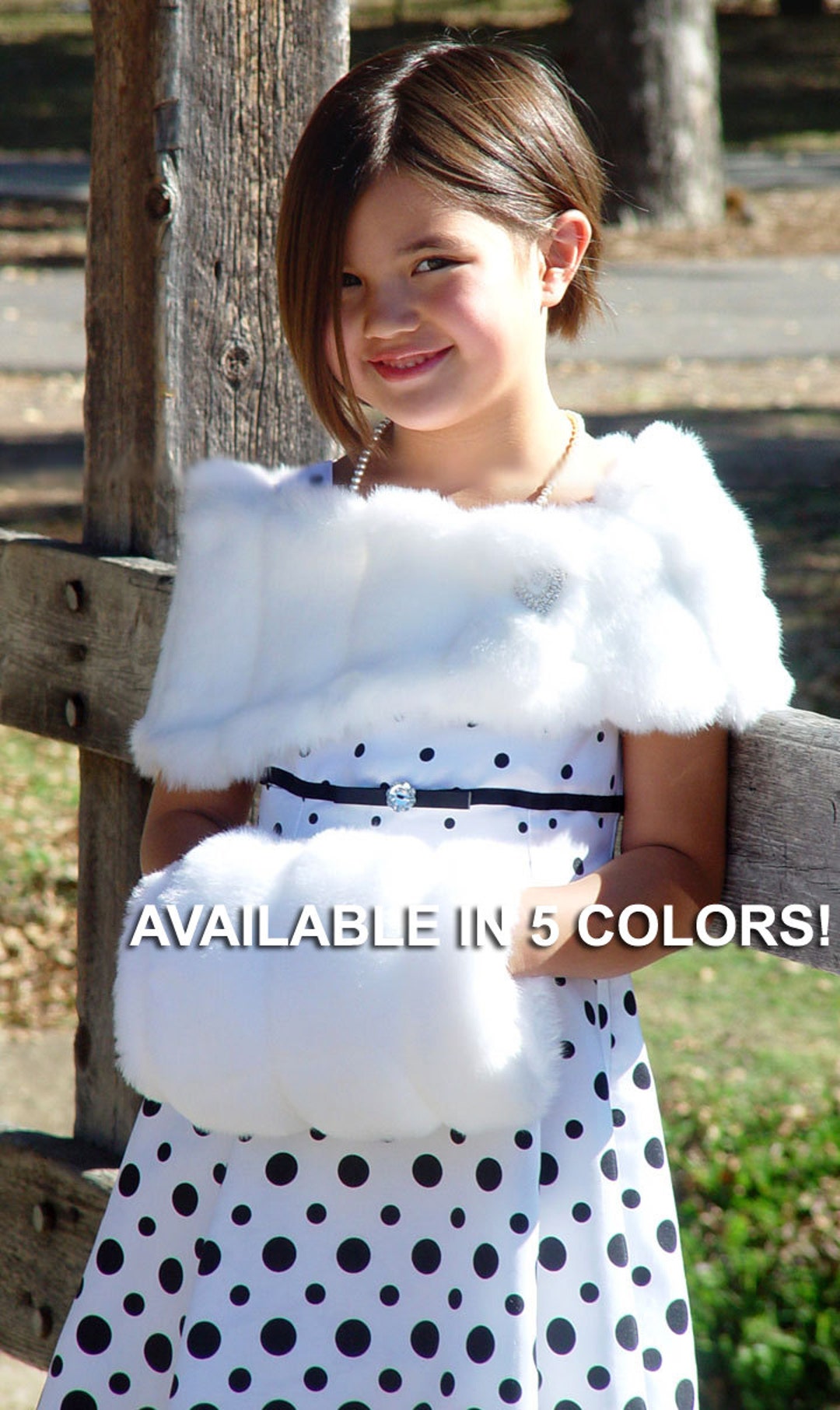 CHILD Size Faux Fur Wrap Shawl Shrug Bridal Flower Girl Wedding Mink ...