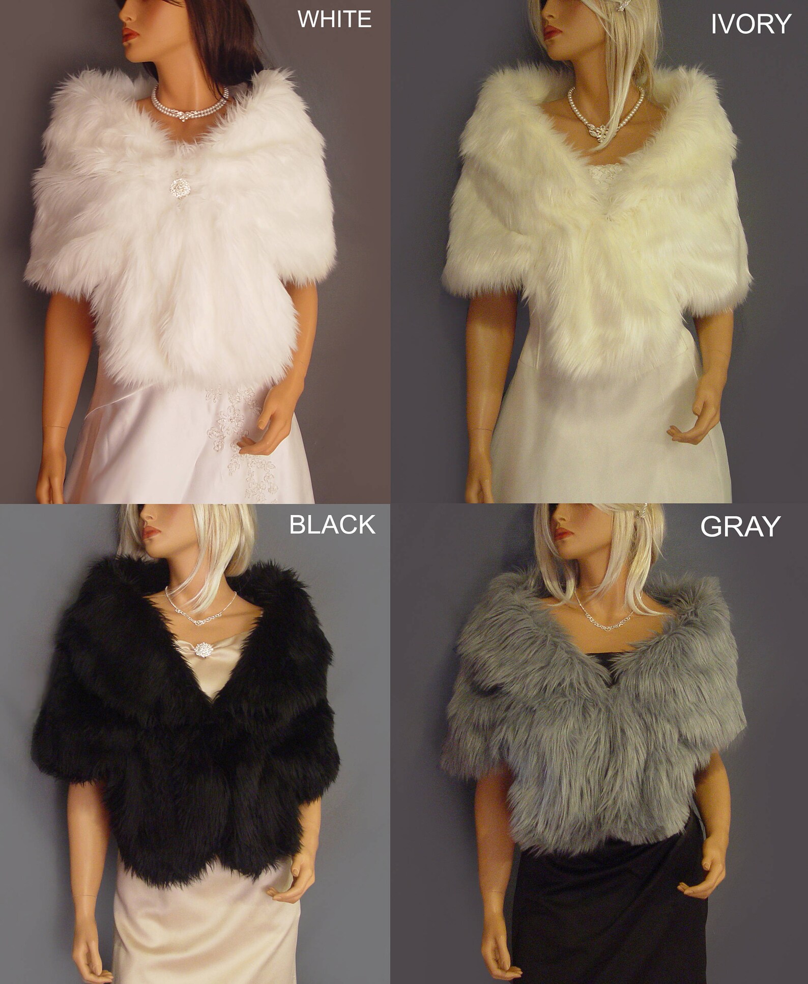 Faux Fur Shrug Wedding Wrap in Angora Bridal Stole Vintage - Etsy
