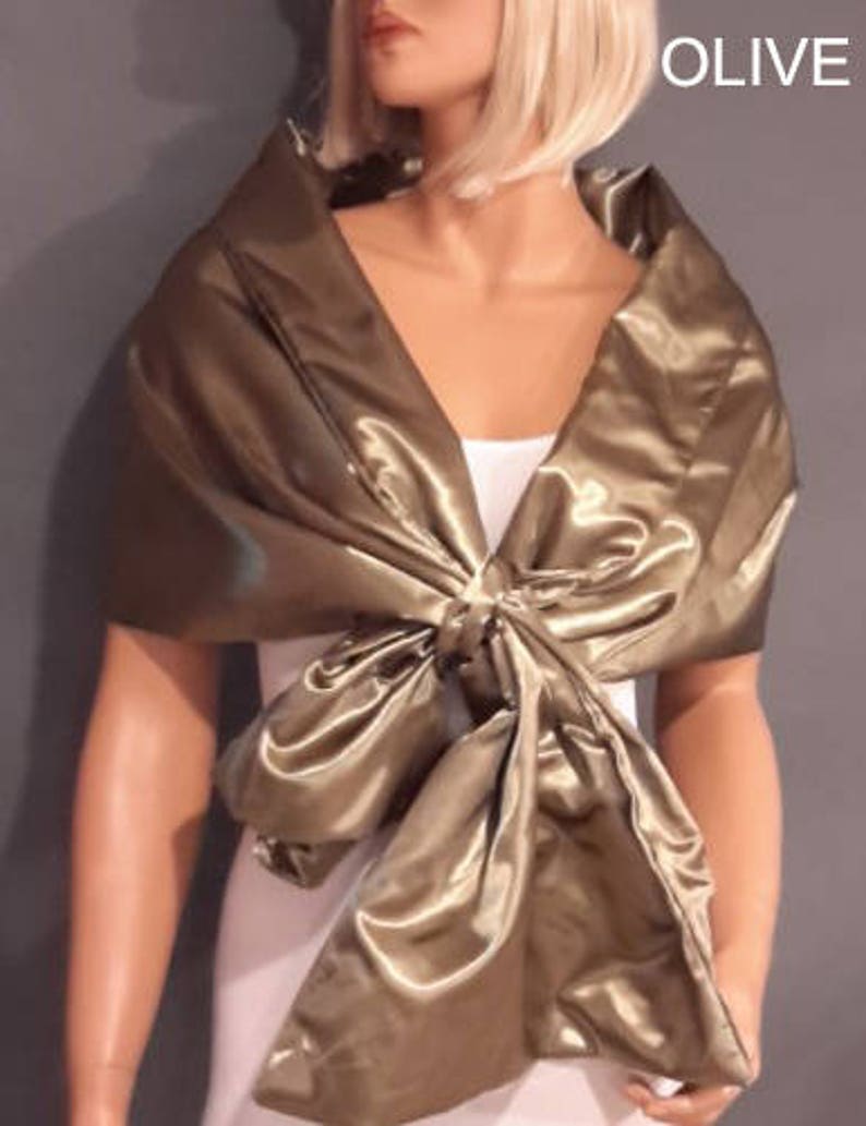 Satin Pull Thru Wrap Wedding Shawl Scarf Cover up Long | Etsy