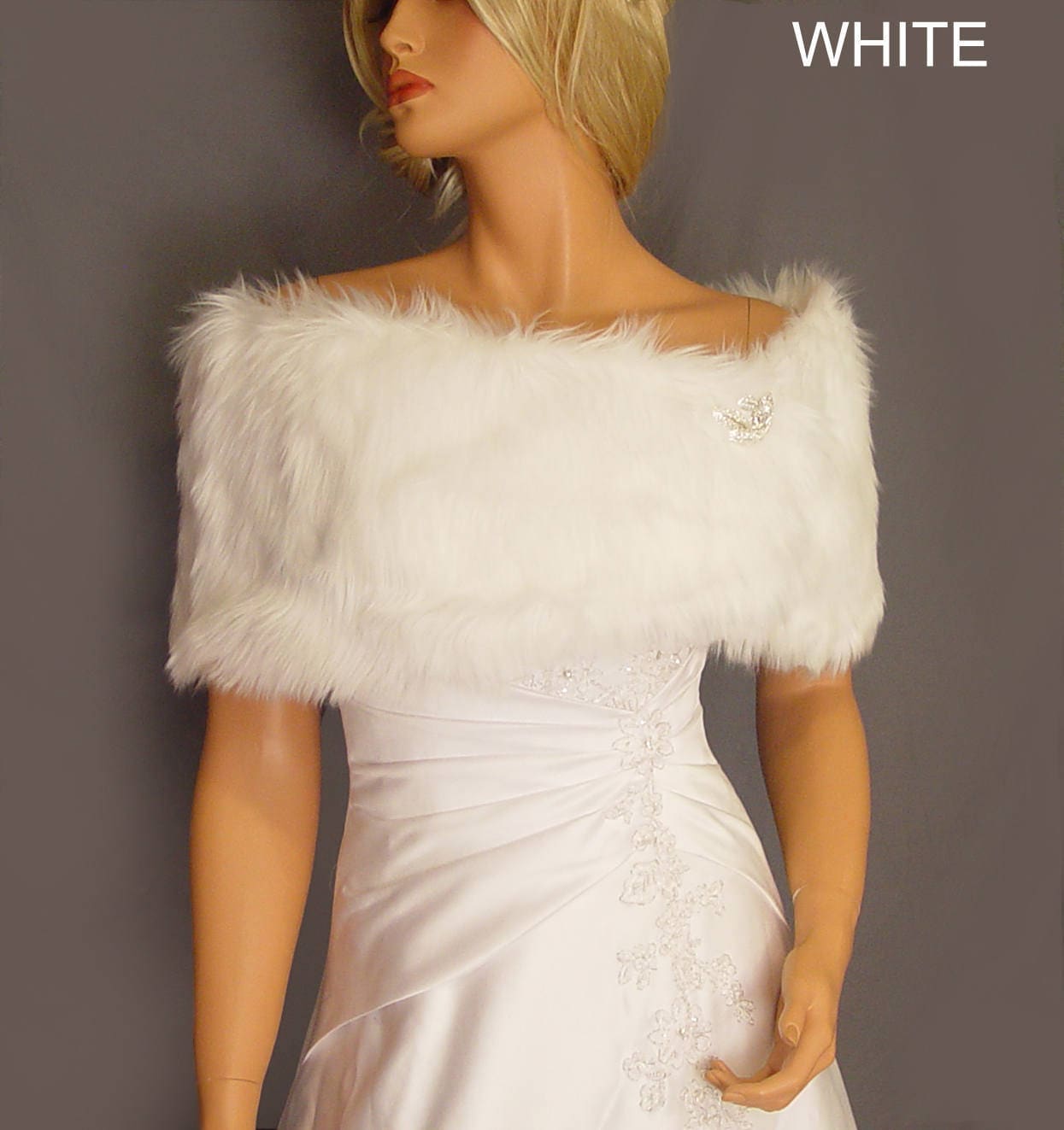 Faux Fur Shrug Stole Bridal Wrap in Angora Wedding Bridesmaid | Etsy