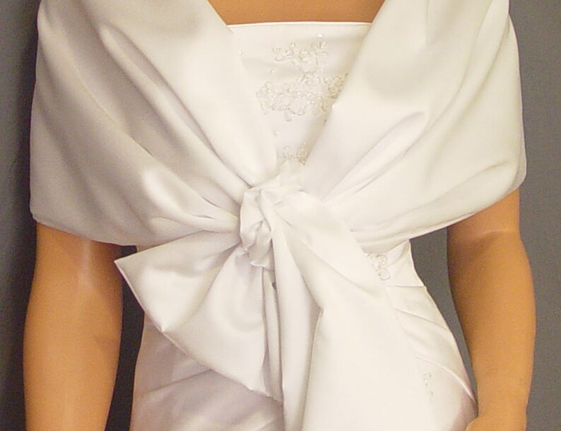 Satin Pull Thru Wrap Wedding Shawl Scarf Cover up Long - Etsy