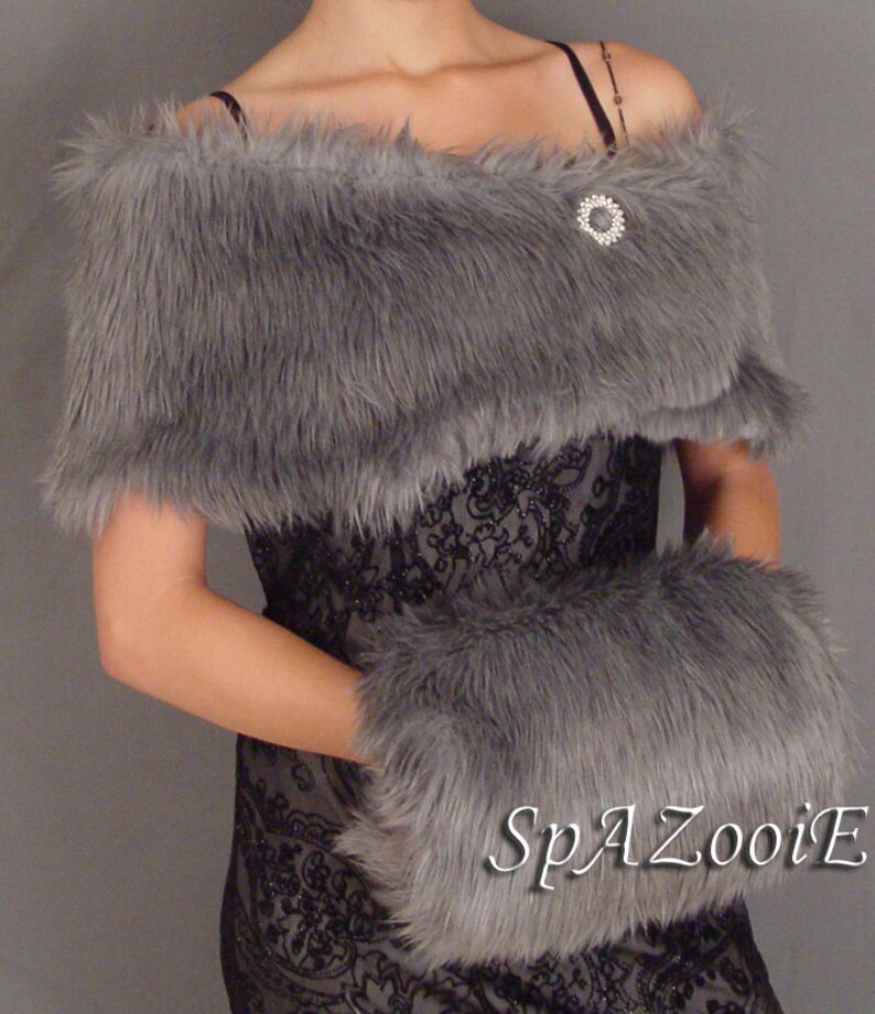 Silver Fur Muff Gray Faux Fur Hand Muff Bridal Wedding Hand - Etsy