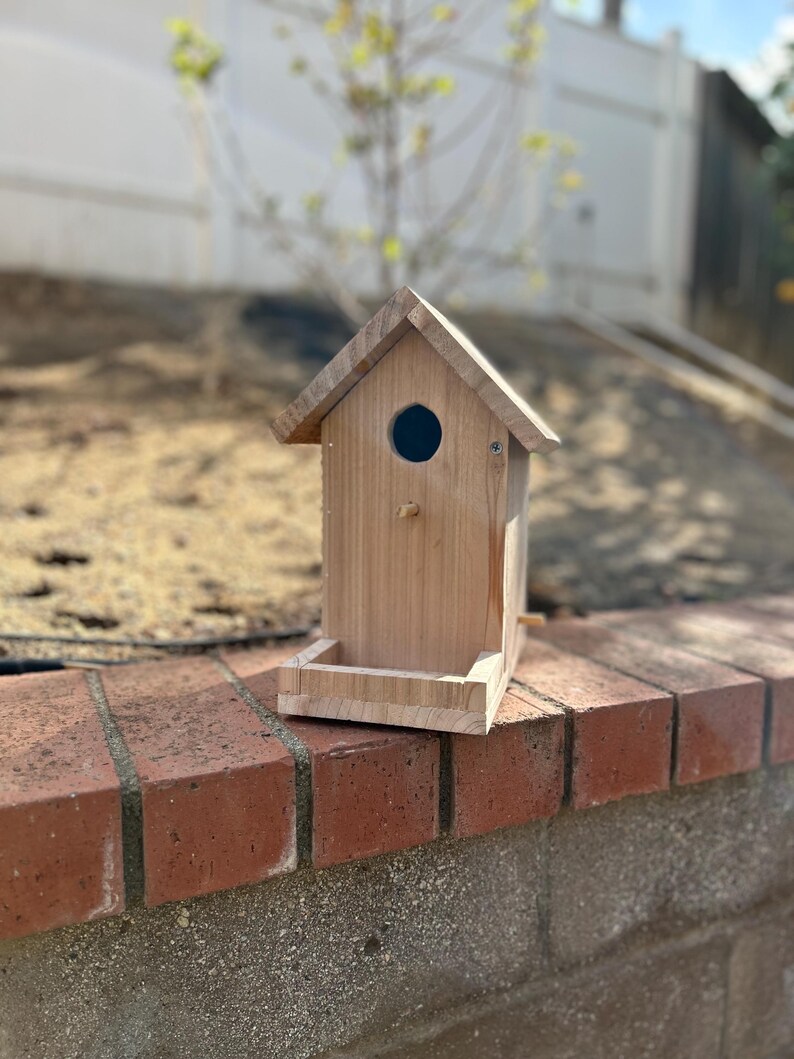 Cottage Bird House | Pine Wood | Handmade | Made in USA | White & Black ...