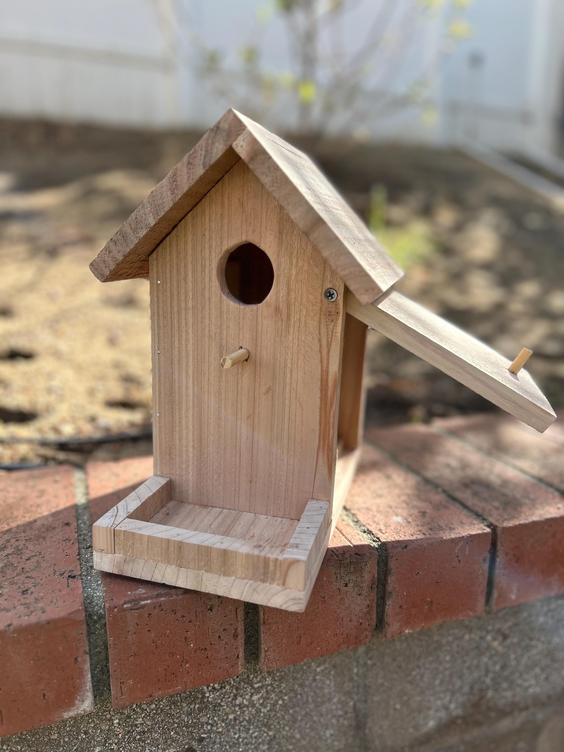 Cottage Bird House | Pine Wood | Handmade | Made in USA | White & Black ...