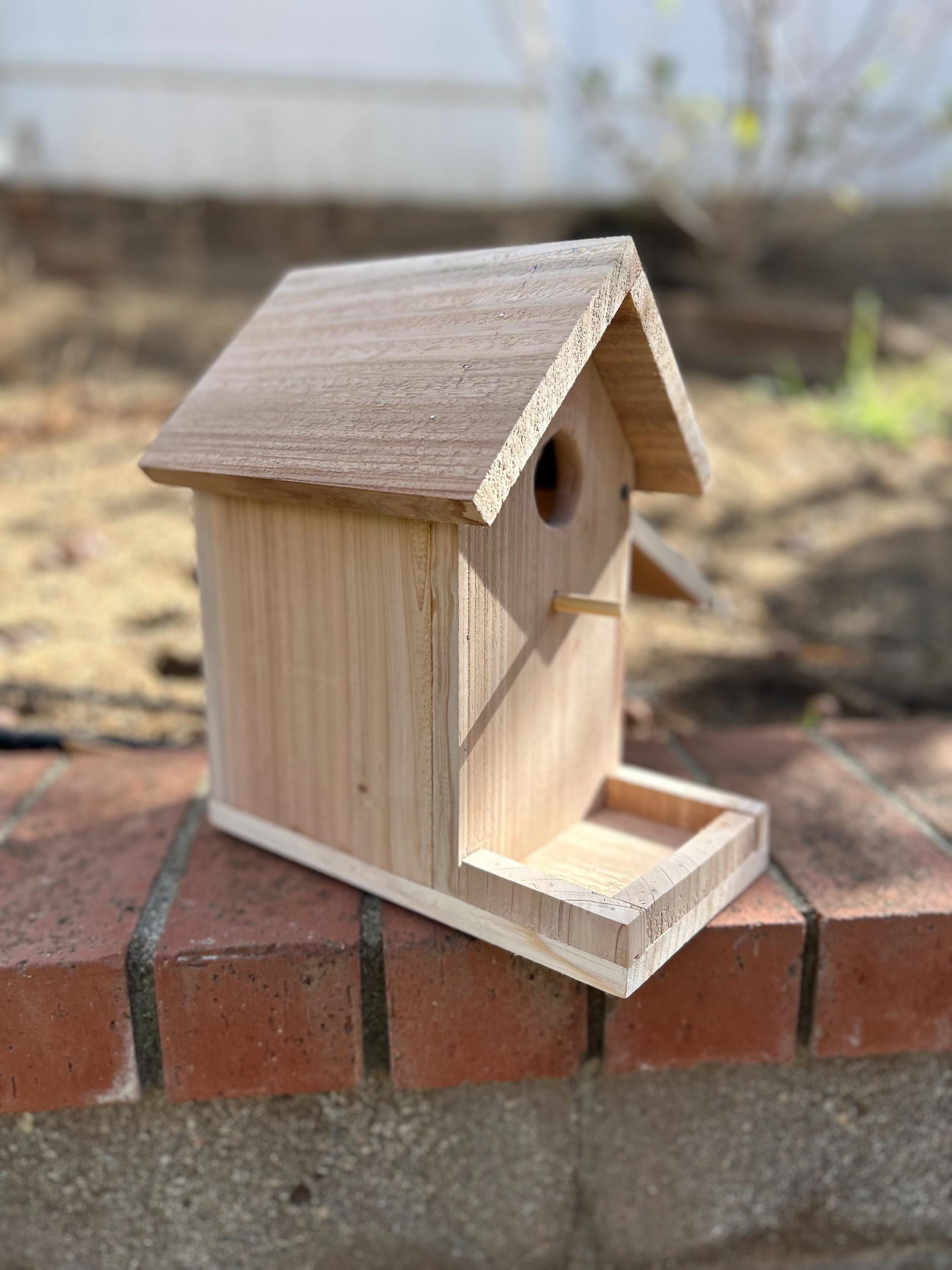 Cottage Bird House | Pine Wood | Handmade | Made in USA | White & Black ...