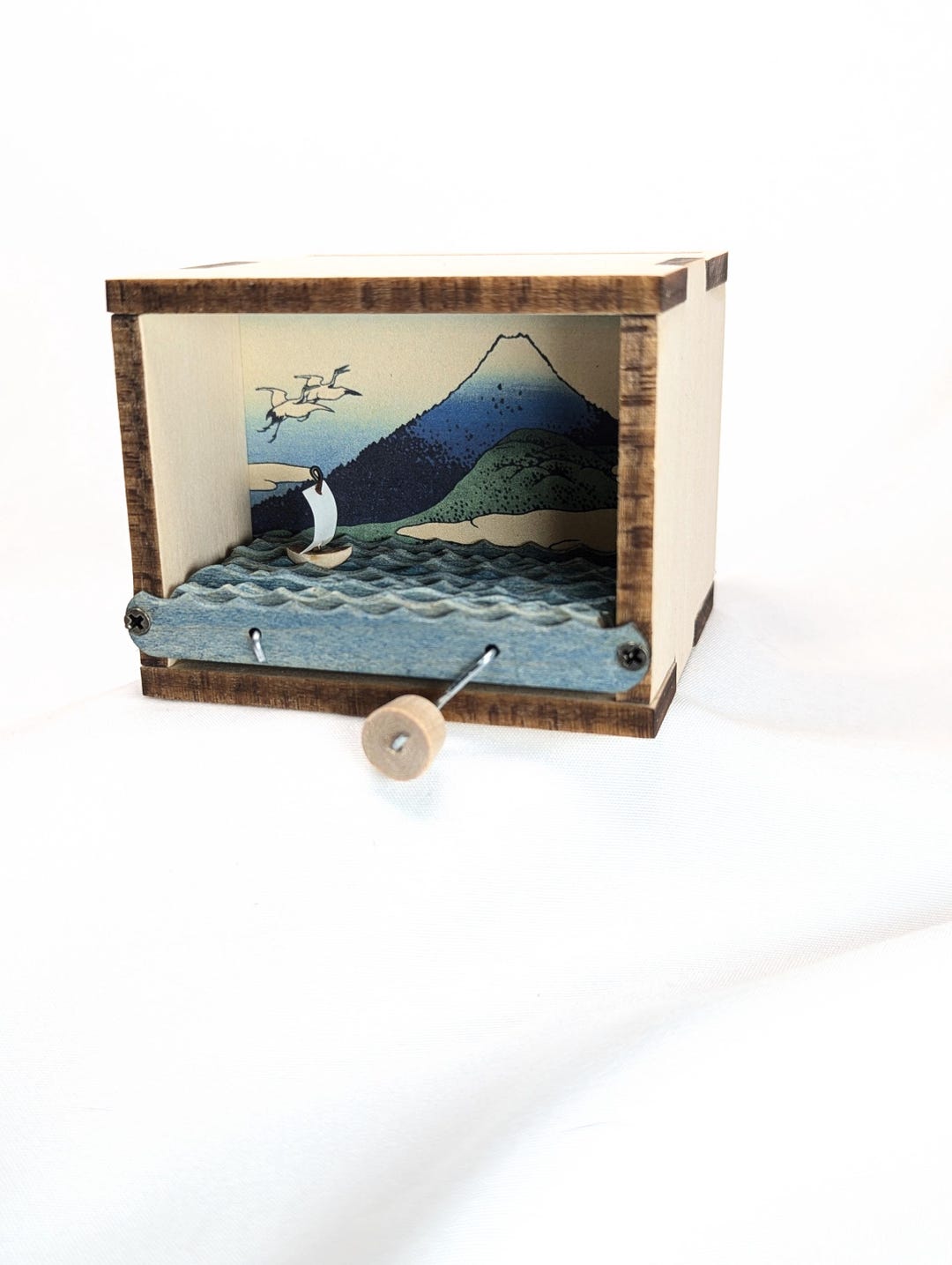 Night Light Kinetic Sculpture Japanese Woodblock Mt Fuji Hokusai ...