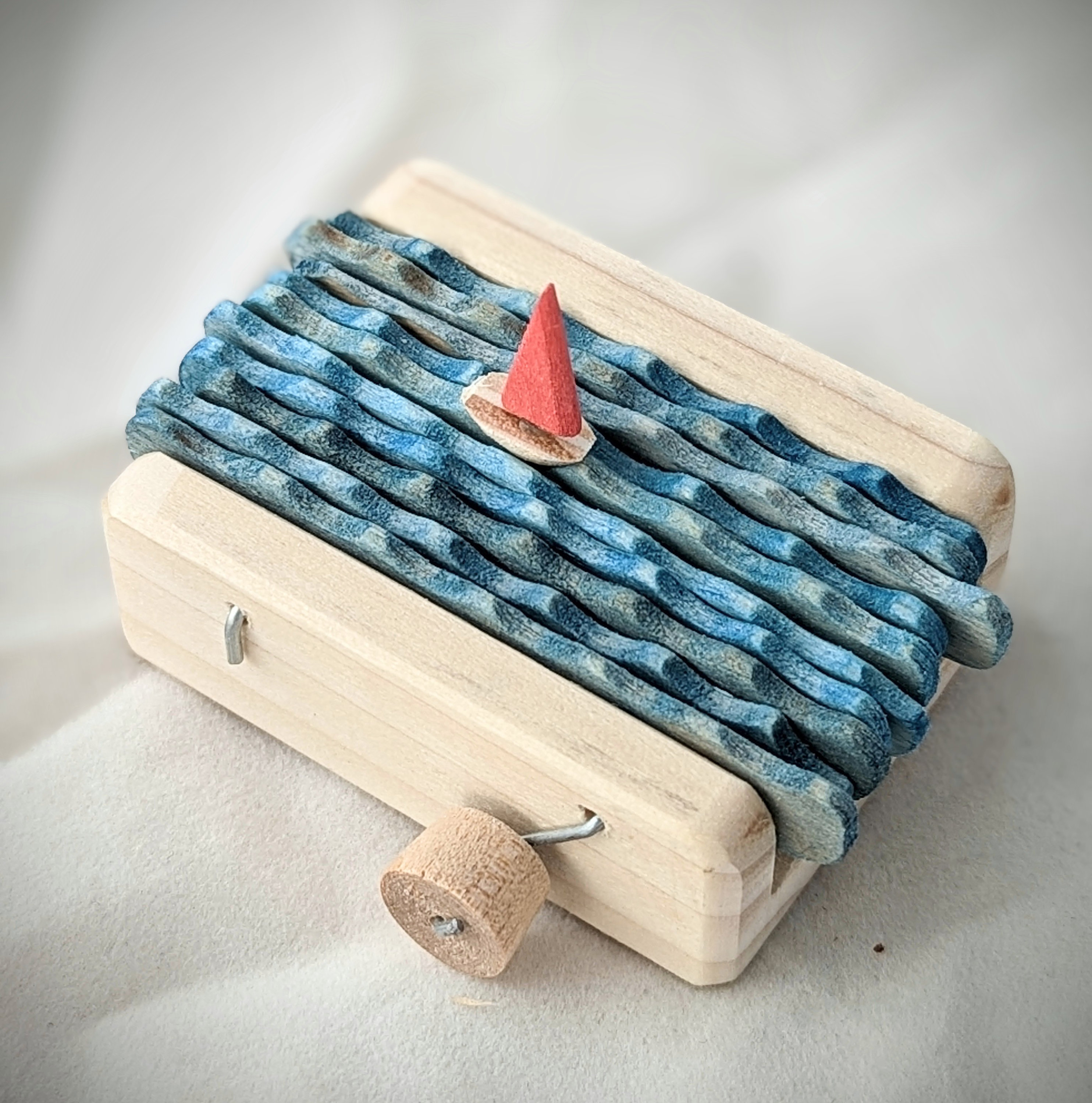 Handmade Kinetic Sculpture Wooden Sailboat Nautical Automaton Gift for ...
