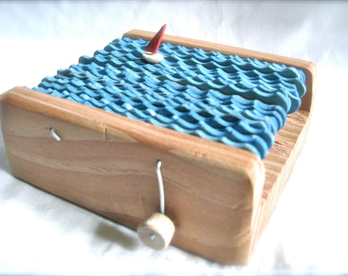 Sailboat Automaton in Large Wooden Block - Etsy