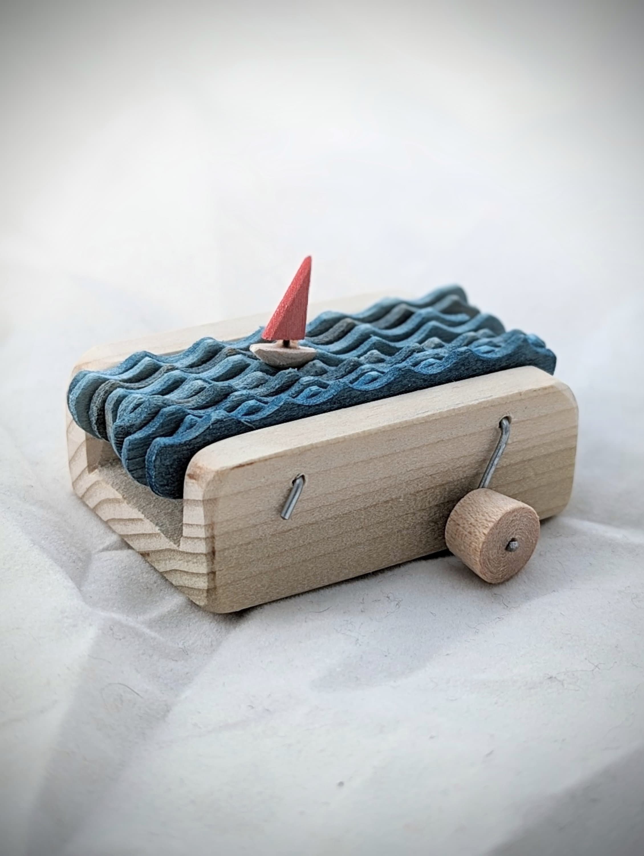 Handmade Kinetic Sculpture Wooden Sailboat Nautical Automaton Gift for ...