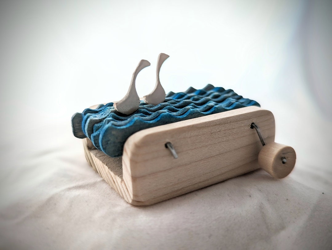 Hand Crank Wooden Swans Automaton Kinetic Sculpture - Etsy