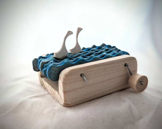 Hand Crank Wooden Swans Automaton Kinetic Sculpture - Etsy