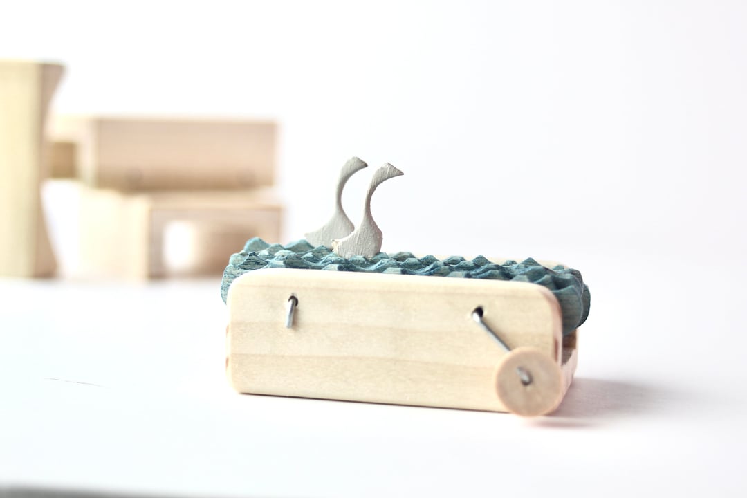 Wooden Swans Automaton: Hand Crank Kinetic Sculpture - Etsy