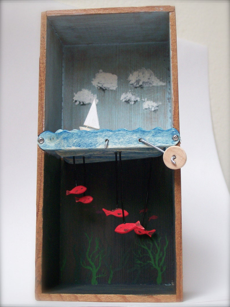 Fish and boat hand crank automata | Etsy Fish and boat hand crank automata | Etsy