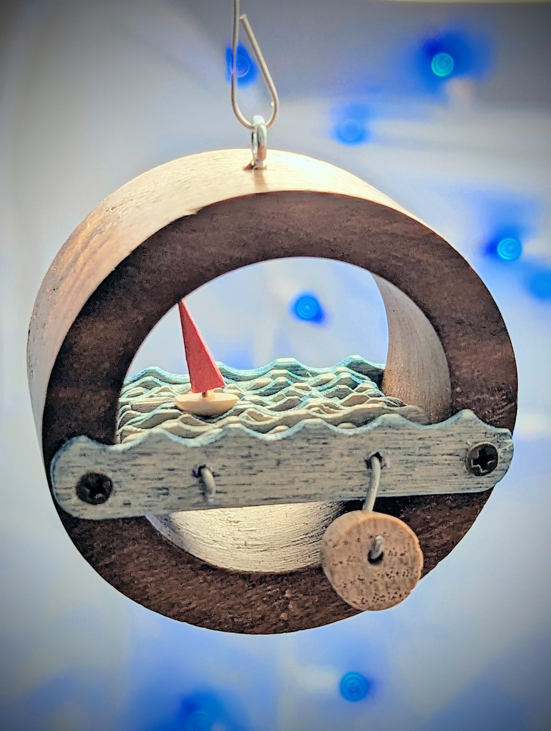 Wooden Sailboat Automaton Christmas Ornament - Etsy