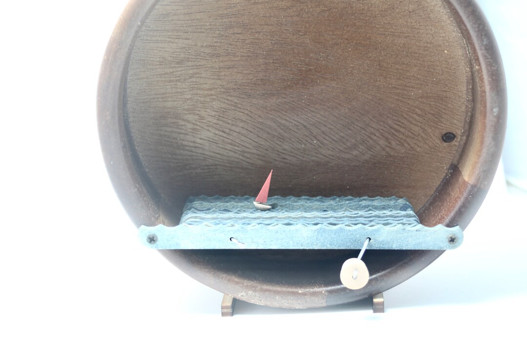 Kinetic Sculpture Sailboat Automaton in Small Wood Bowl Nautical Gift ...