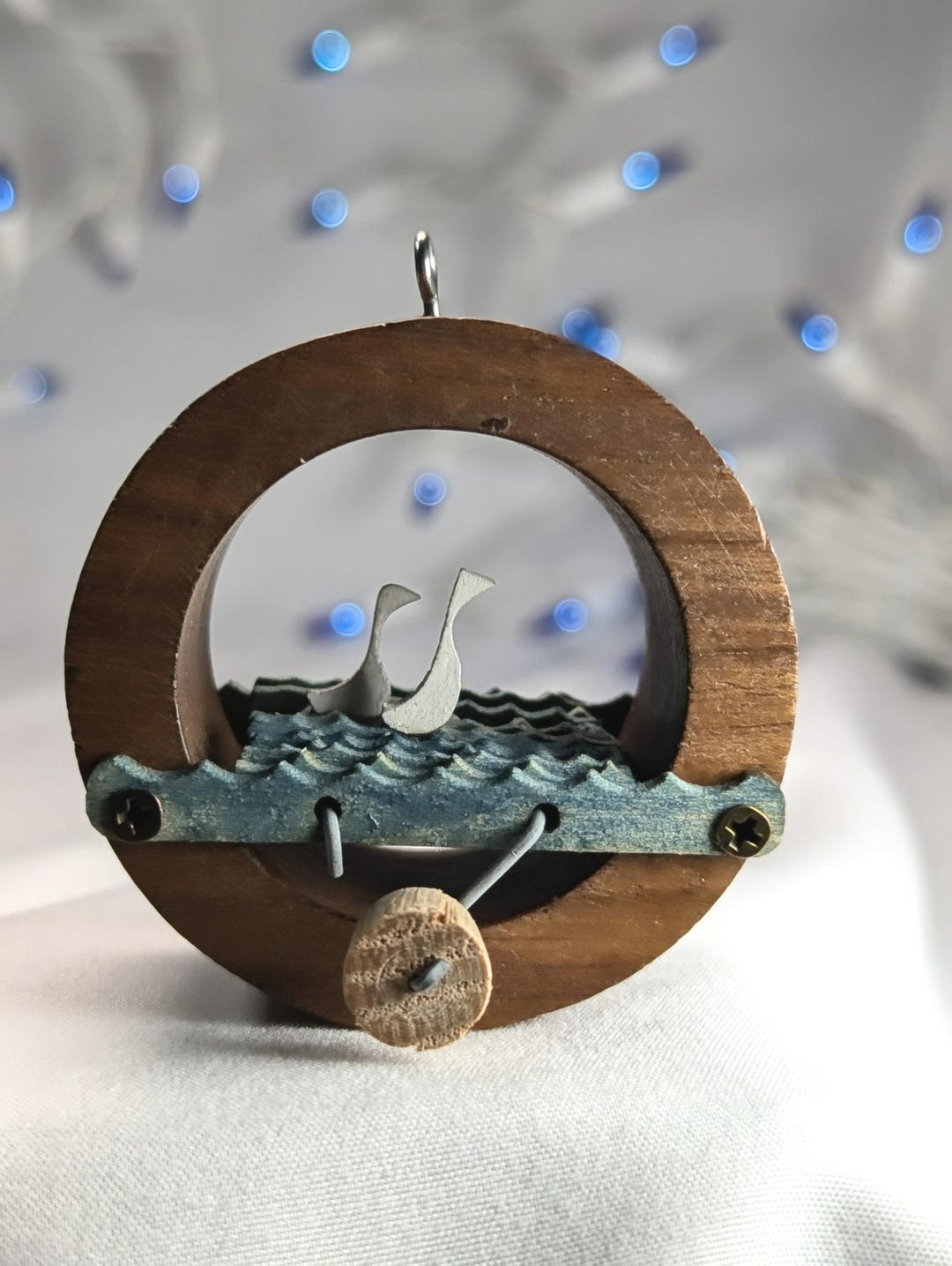 Wooden Swans Automaton Christmas Ornament Heirloom Bird Xmas Decoration ...