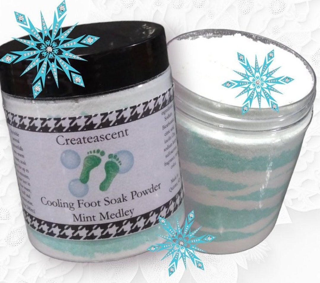 Cooling Foot Soak Powder 8oz With Peppermint Eucalyptus - Etsy