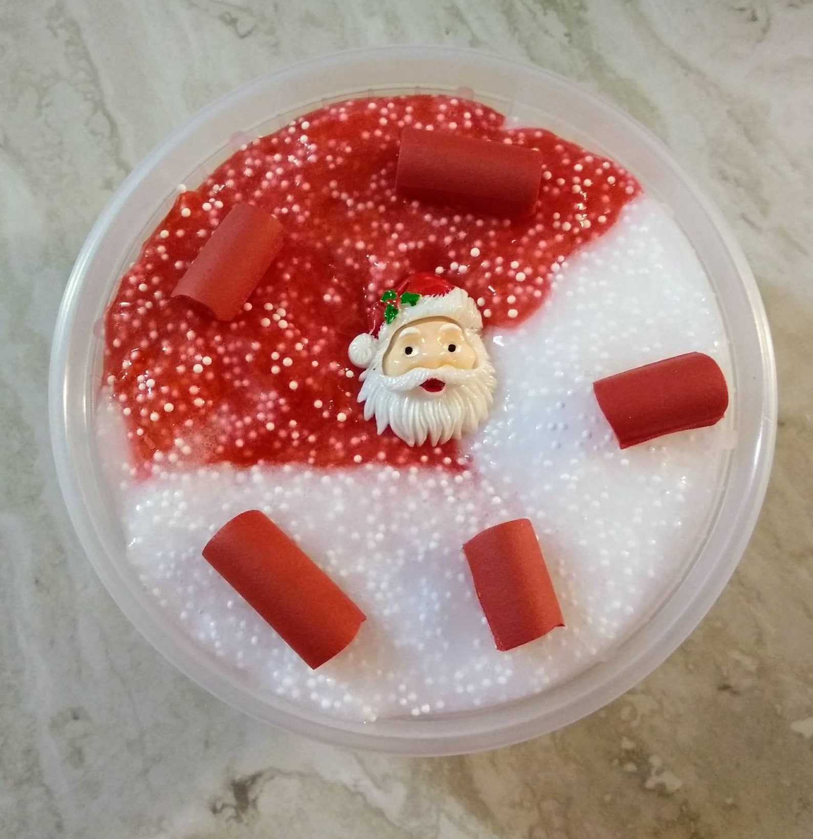 Holiday Christmas Theme Floam Slime Peppermint Candy Cane - Etsy