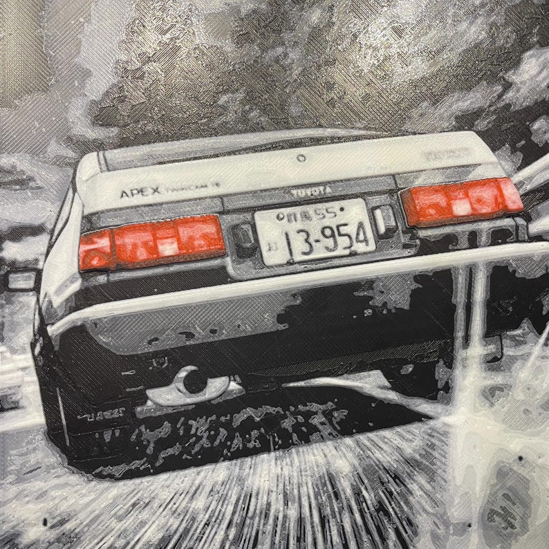 Initial D 3D Printed Hueforge Art - Etsy