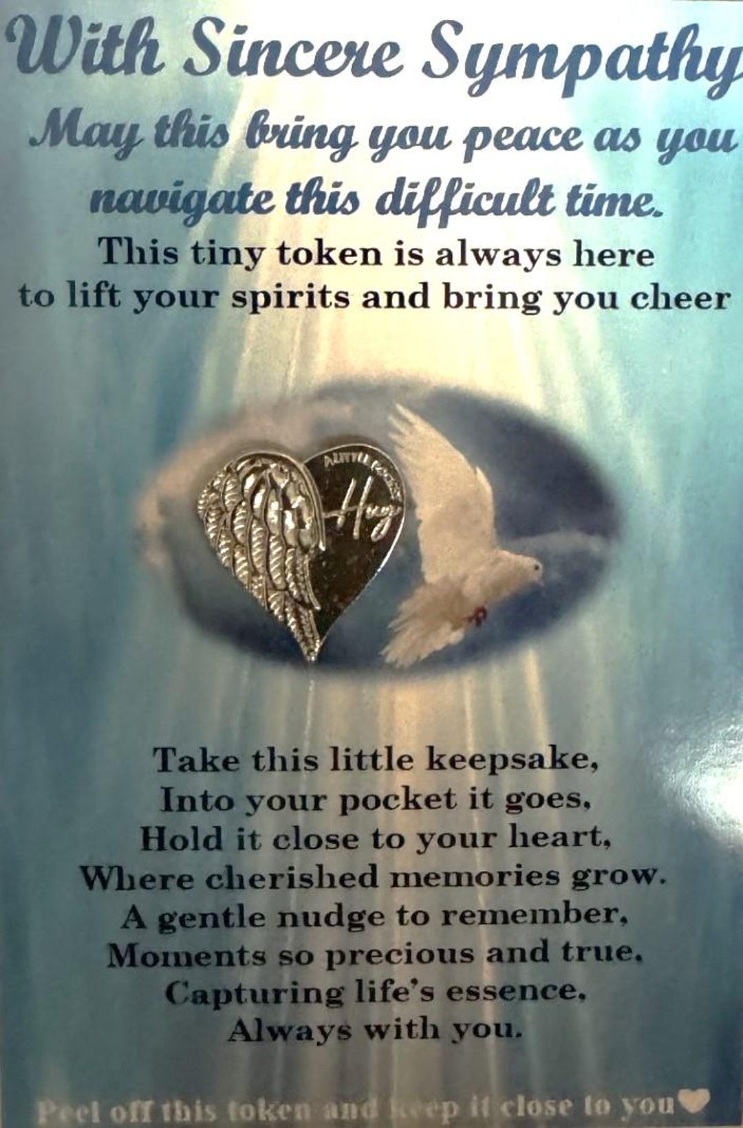 Simple With Sincere Sympathy Message Card, Bereavement Gift, Condolence ...