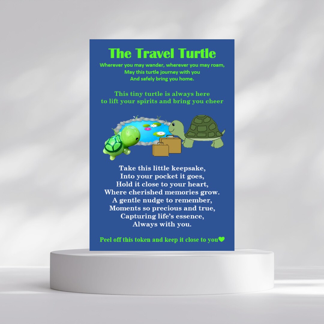 Travel Turtle Pocket Token: Safe Journey Gift, Adventure Keepsake - Etsy
