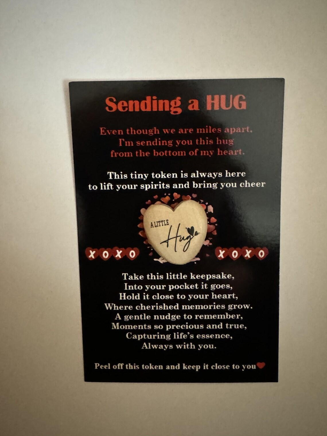 Sending A Hug" Handmade Token Cards, Premium Card Stock for Cheerful ...