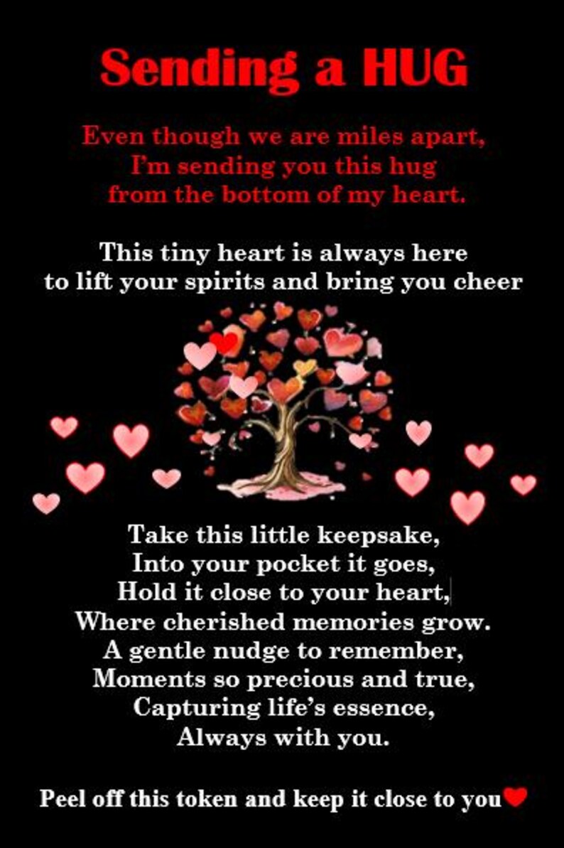 Sending A Hug" Handmade Token Cards, Premium Card Stock for Cheerful ...