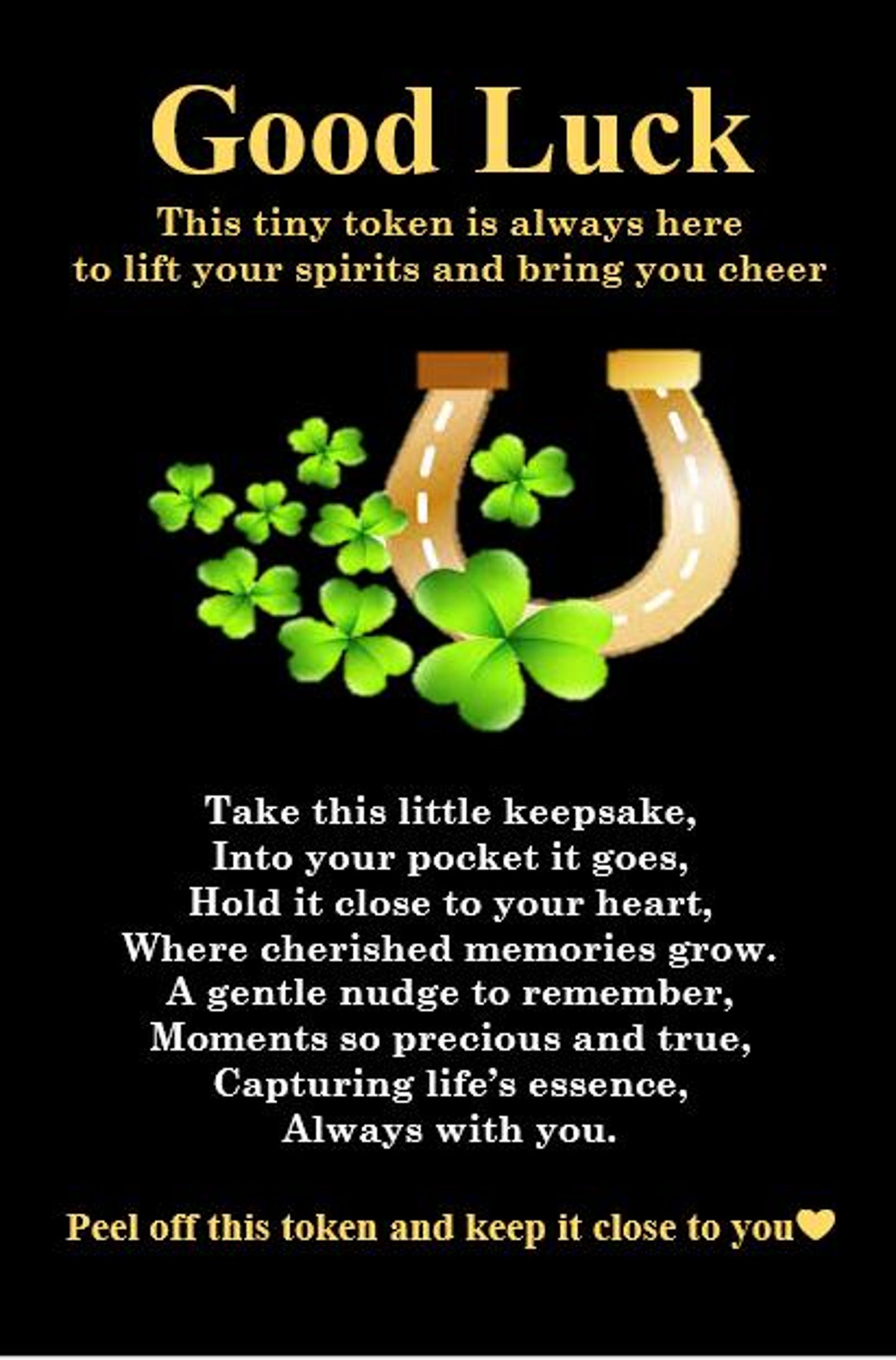 Good Luck, Premium Card Stock for Encouragement Gifts and Well Wishes ...