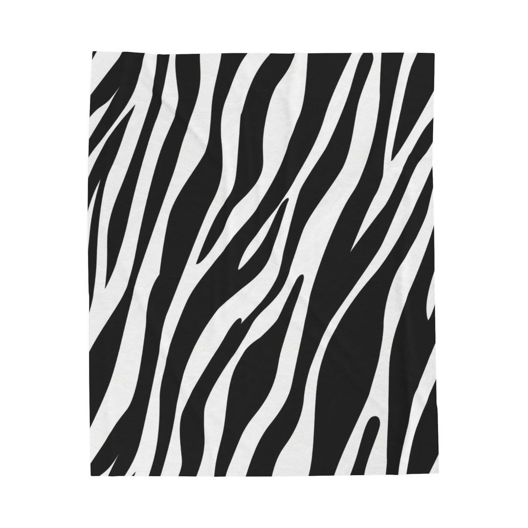 Zebra Print Fleece Blanket, Animal Print Throw, Safari Theme Bedding ...