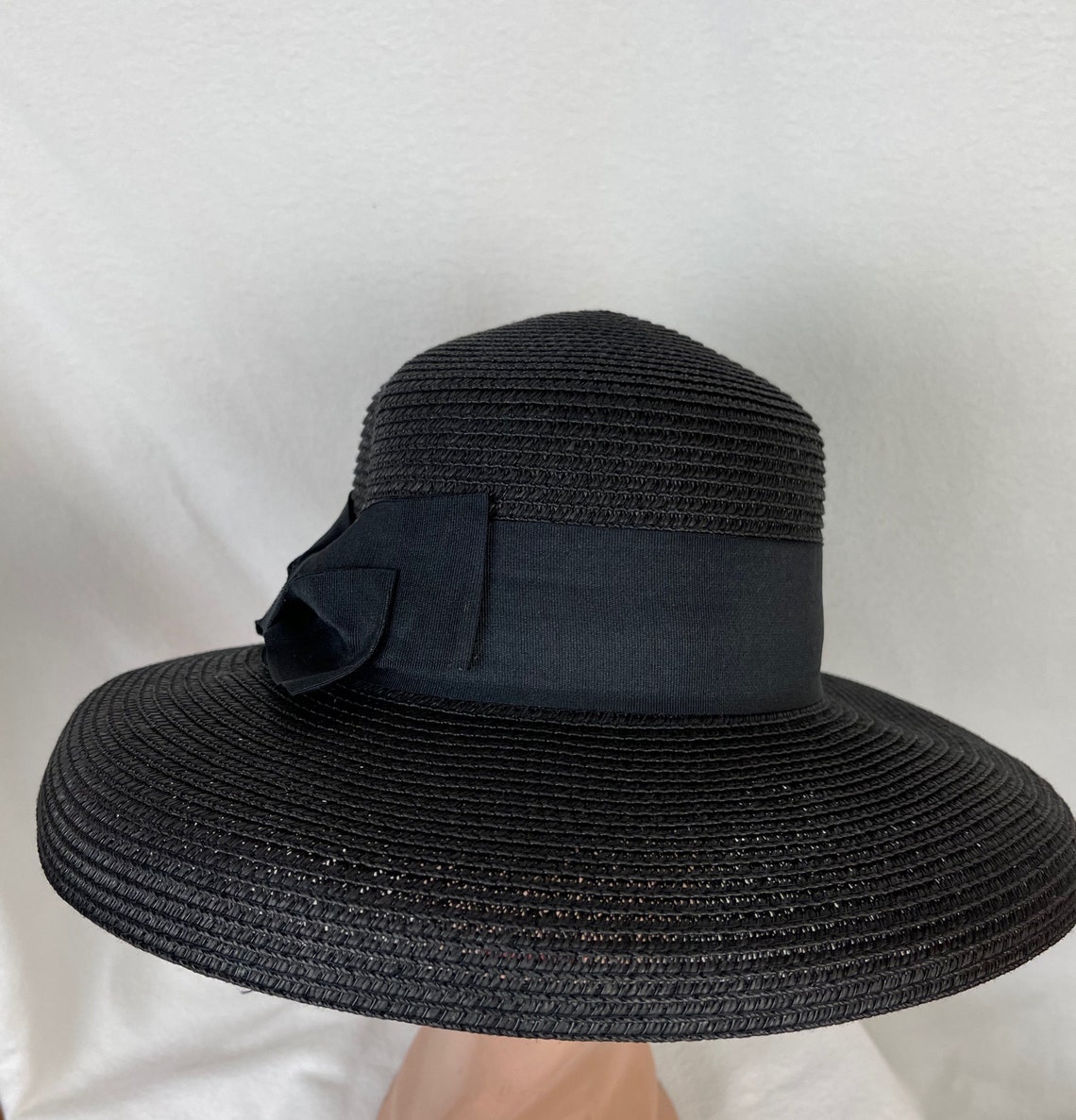 Black Lampshade Hat With Ribbon Band / Retro Lampshade Style - Etsy