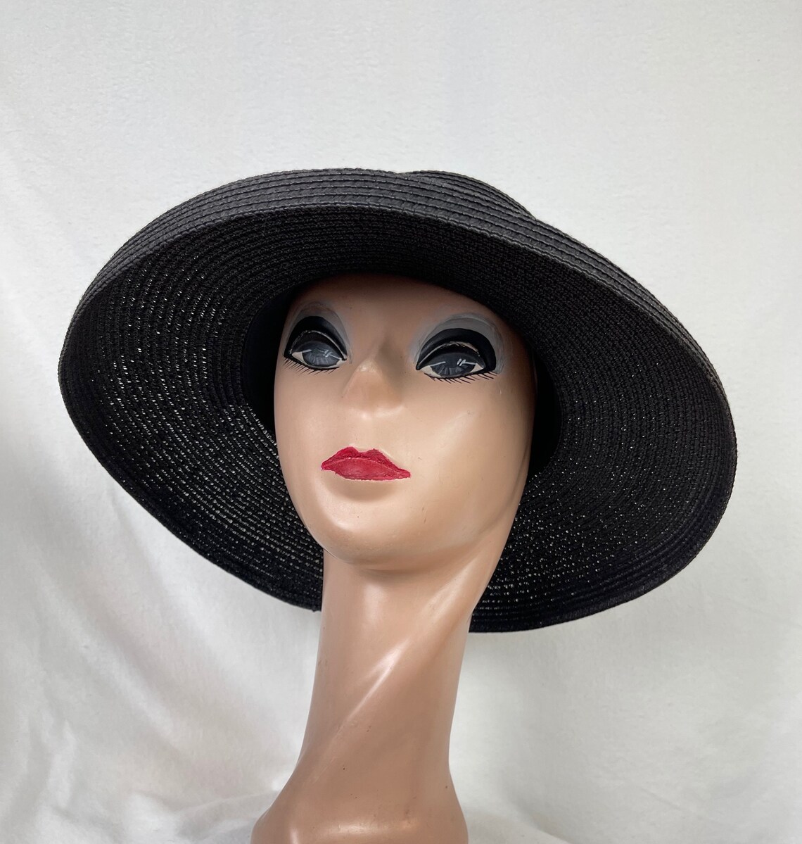 Black Lampshade Hat With Ribbon Band / Retro Lampshade Style - Etsy