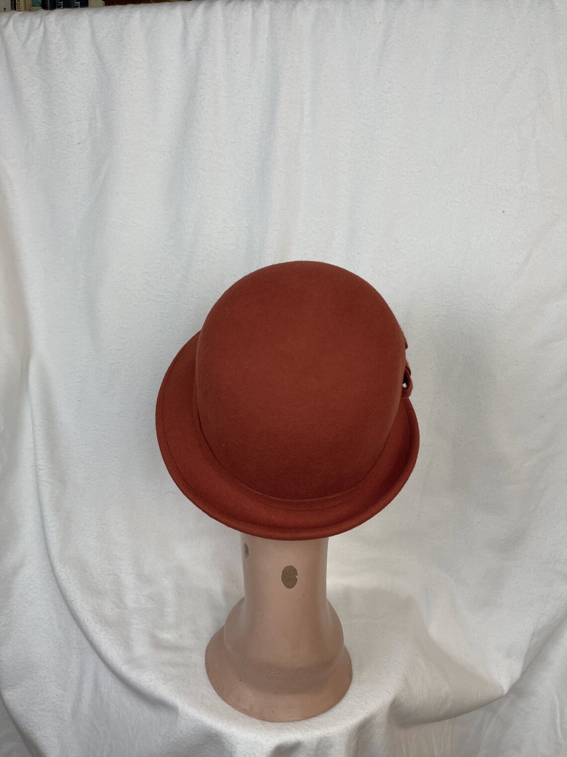 Rust Wool Felt Cloche Hat With Felt Flower / Vintage Inspired - Etsy