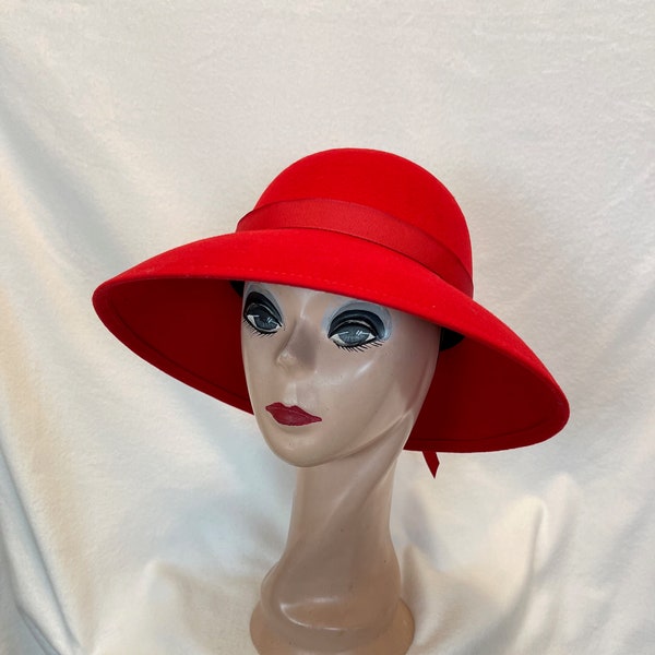 Red Felt Hat - Etsy