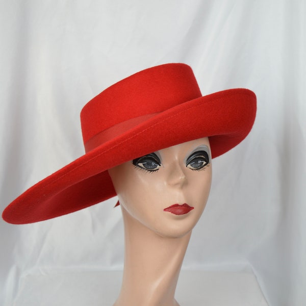 Red Felt Hat - Etsy