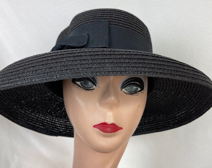 Black Lampshade Hat With Ribbon Band / Retro Lampshade Style - Etsy