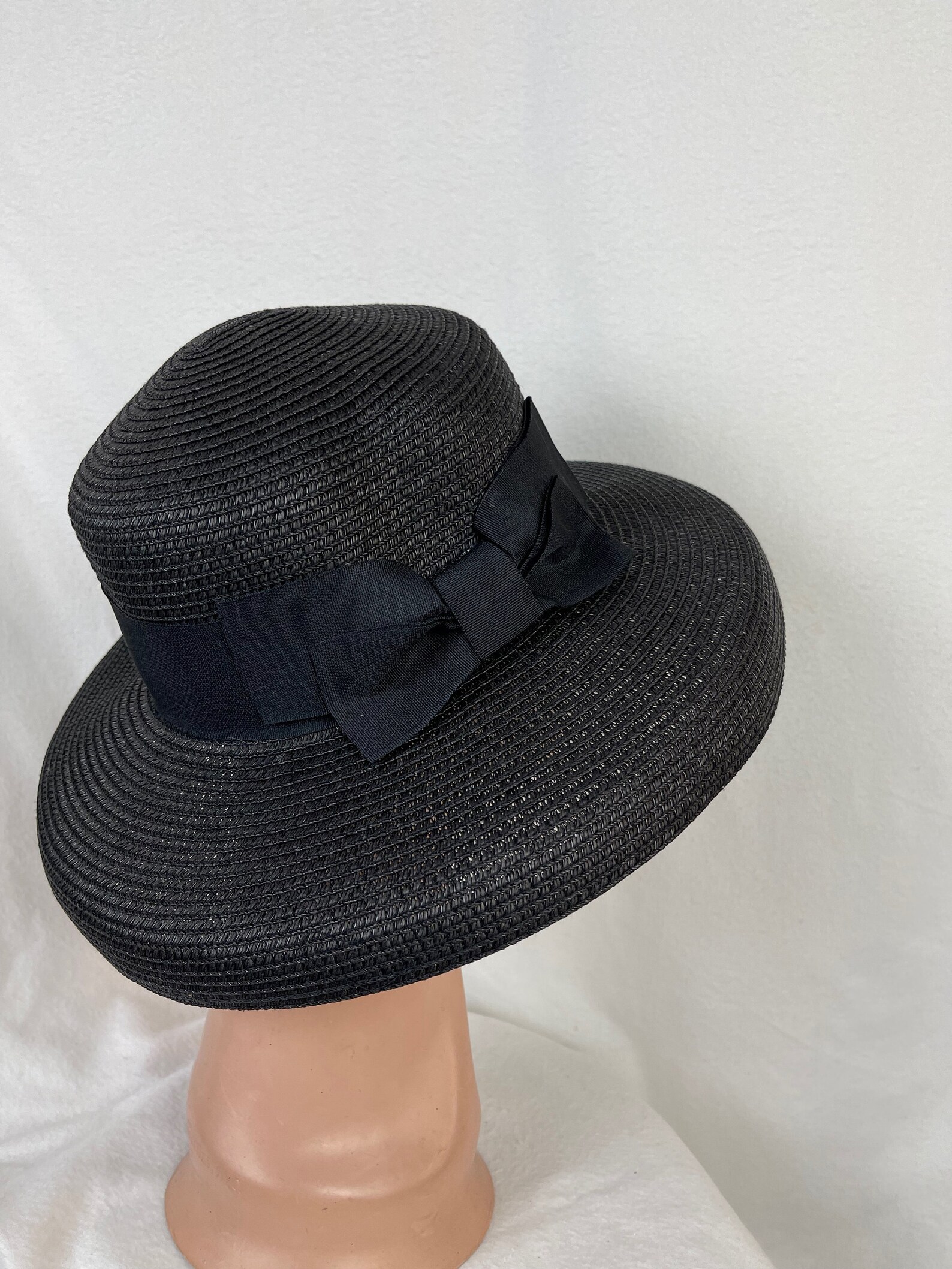 Black Lampshade Hat With Ribbon Band / Retro Lampshade Style - Etsy