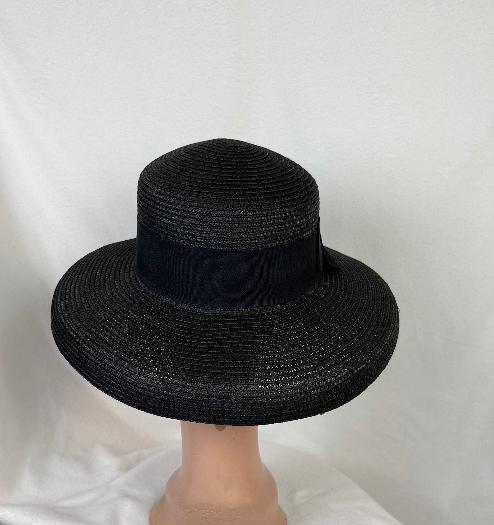 Black Lampshade Hat With Ribbon Band / Retro Lampshade Style - Etsy