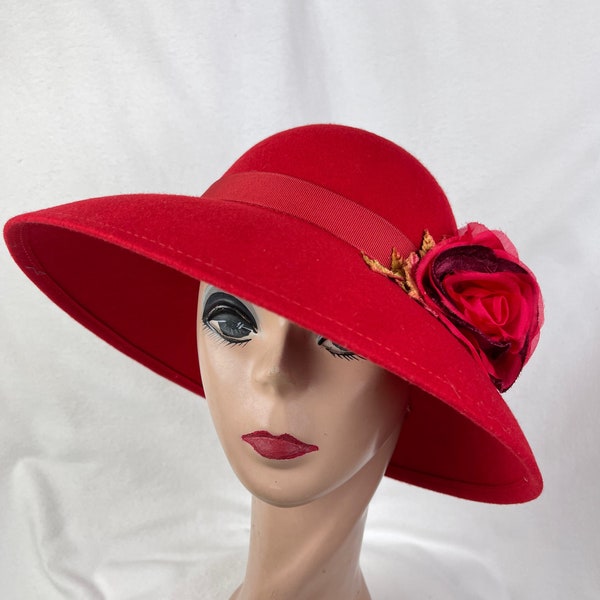 Red Felt Hat - Etsy