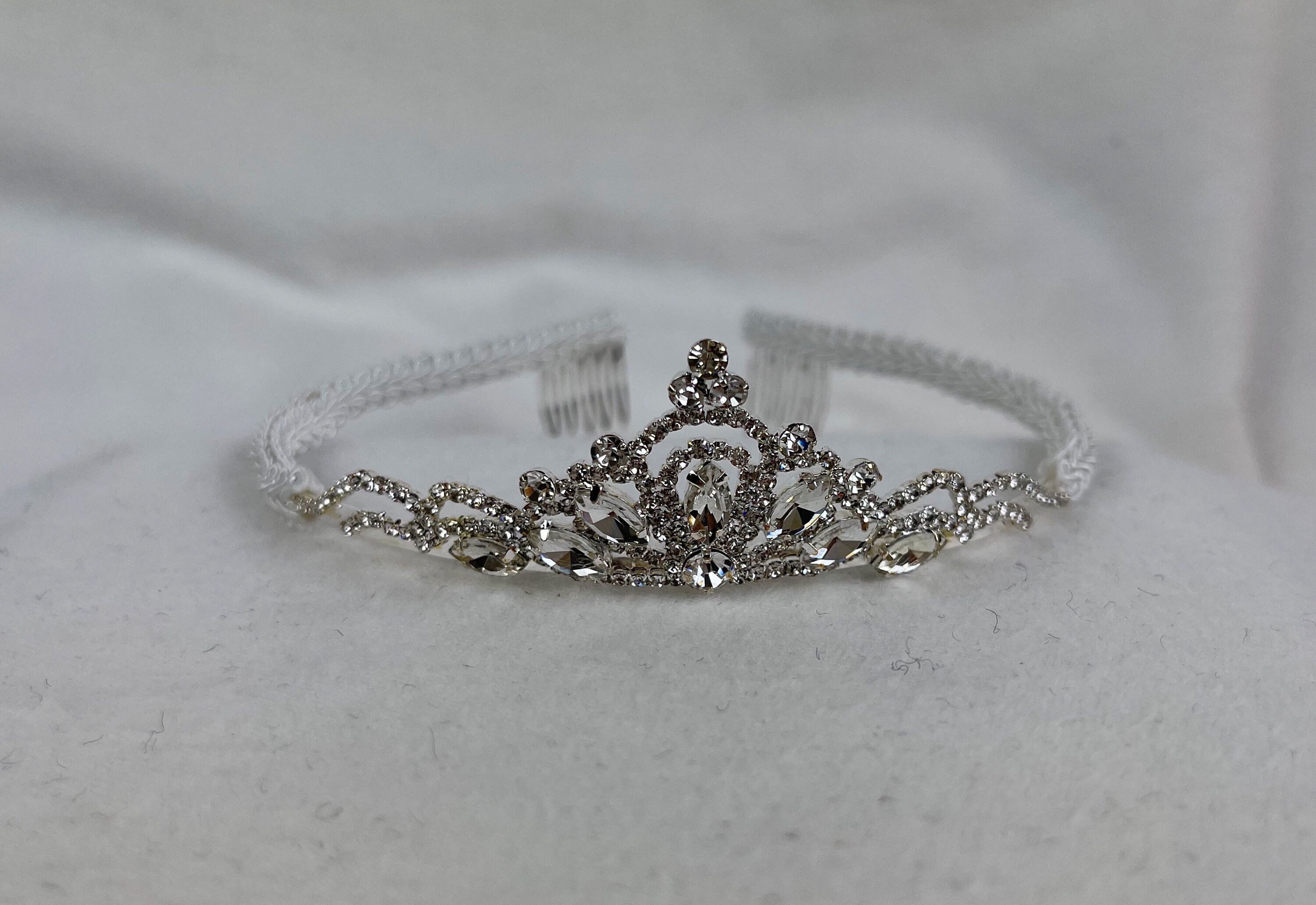 Petite Girls Silver Rhinestone Tiara With Jewels / Toddler | Etsy